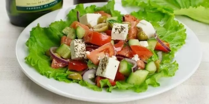 Lichte salade met fetakaas