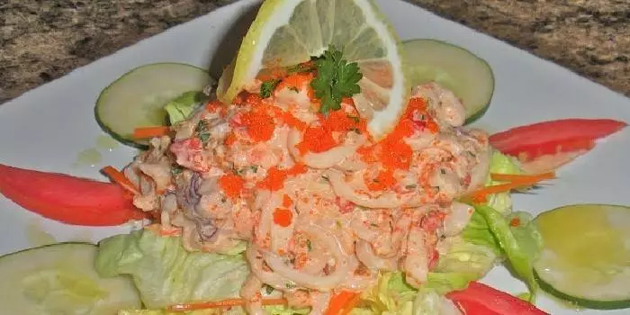 Mix of seafood û sebze