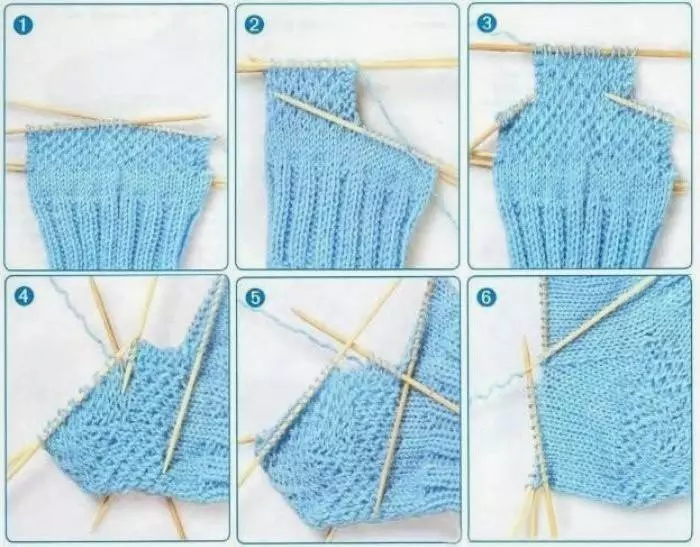 Como tricotar o calcanhar de um dedo do pé com agulhas de tricô