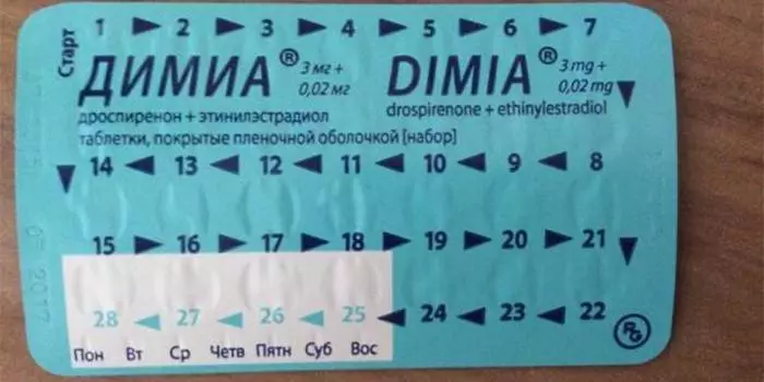 Dimia tablets in a blister