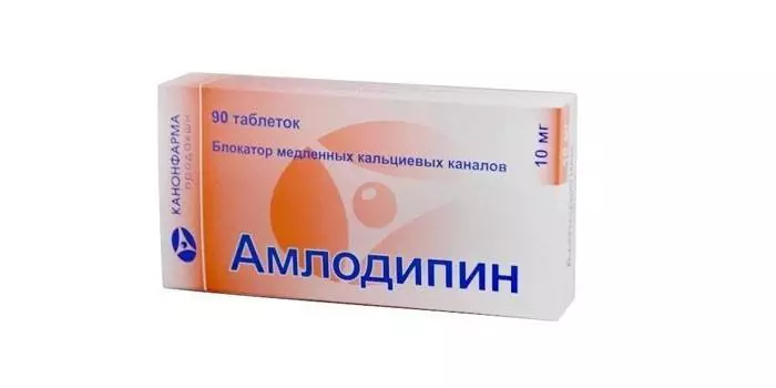 Bir pakette amlodipin tabletleri