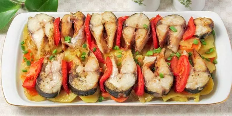 Mackerel on a vegetable cushion