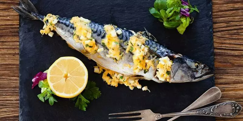 Baked mackerel