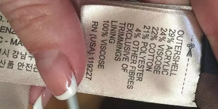 Fabric composition label