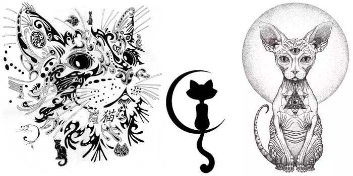 Variantes de tatouages ​​​​de chat