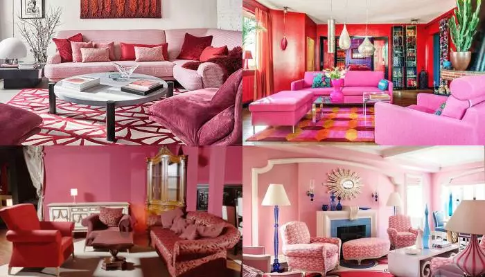 Viel Pink im Wohnzimmer