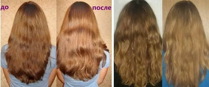 Foto dos resultados do clareamento dos cabelos com canela