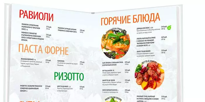 Menu bi xwarinên Italiantalî