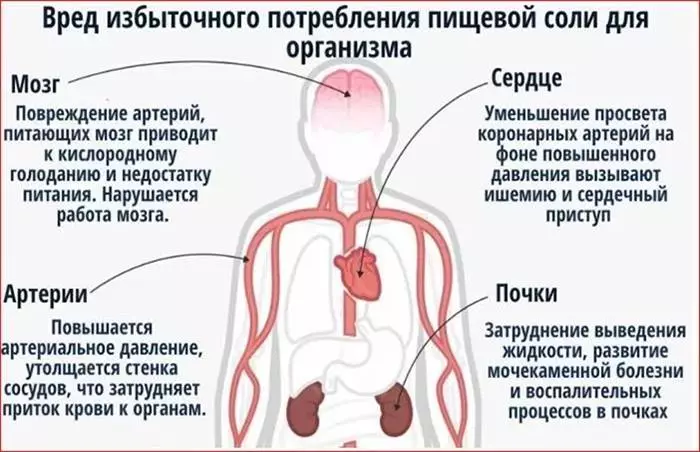 Вредността от излишния прием на сол