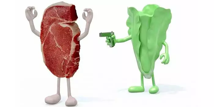 Vegan berbanding pemakan daging